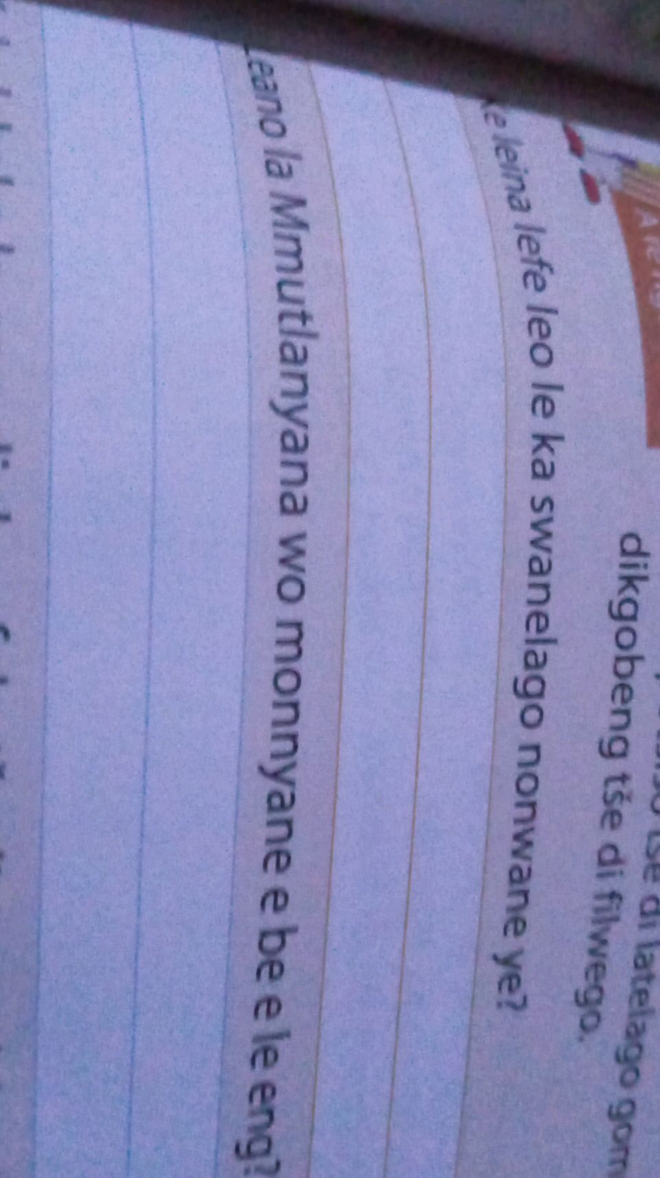 Ke leina lefe leo le ka swanelago nonwane | StudyX