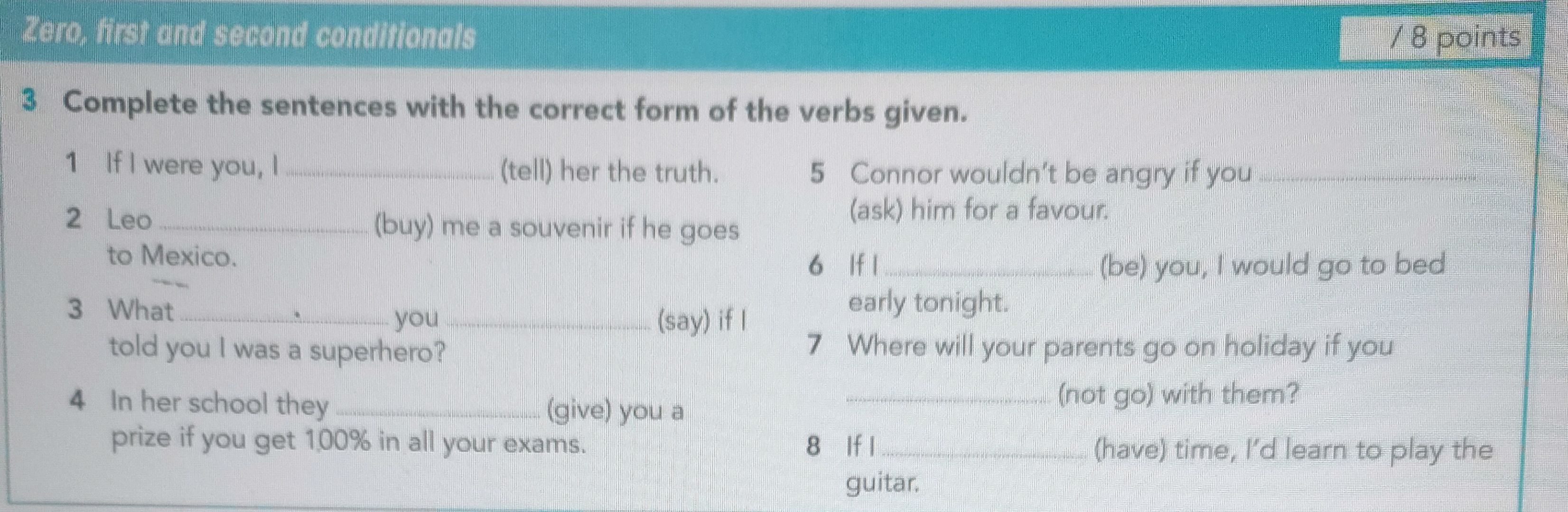 3 Complete the sentences with the correct | StudyX