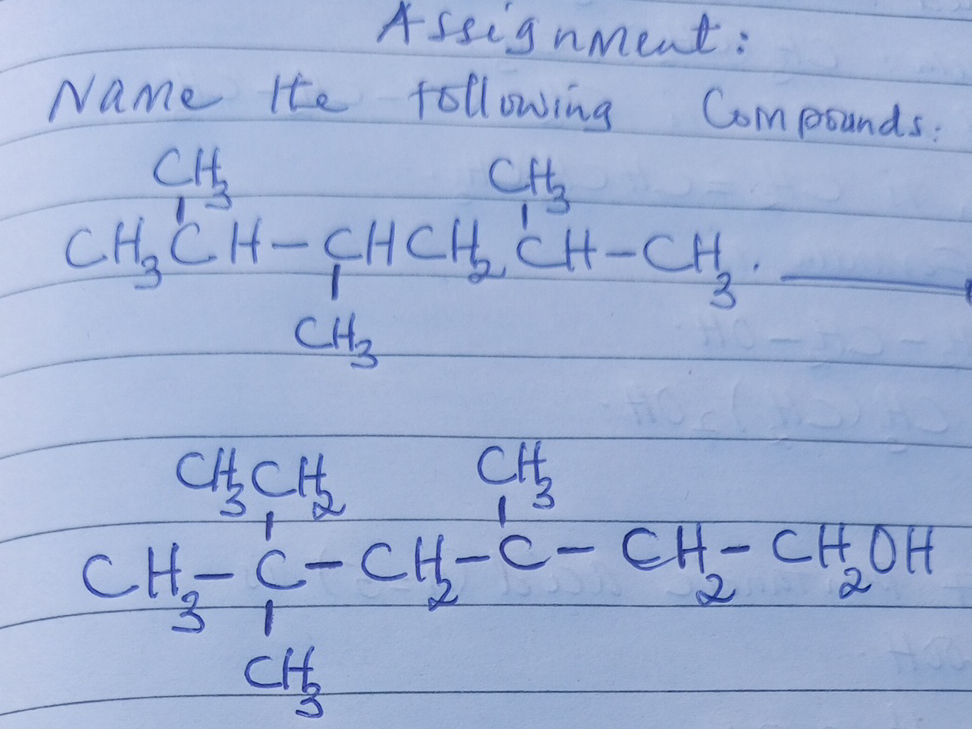 Assignment: Name the following Compounds: | StudyX