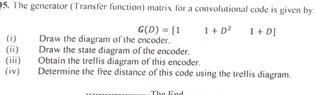5. The generator (Transfer function) matrix | StudyX