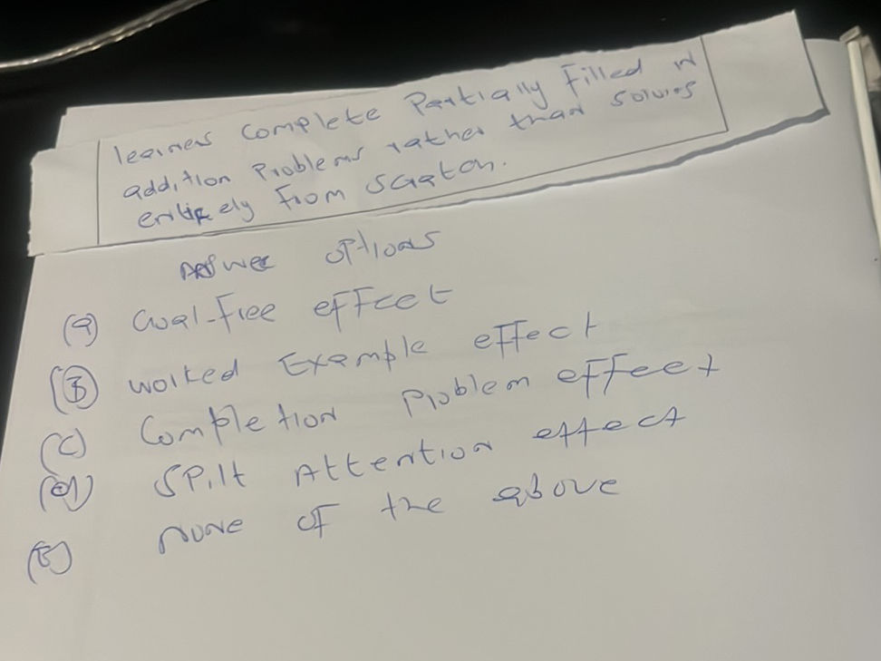 Learners complete partially filled with | StudyX