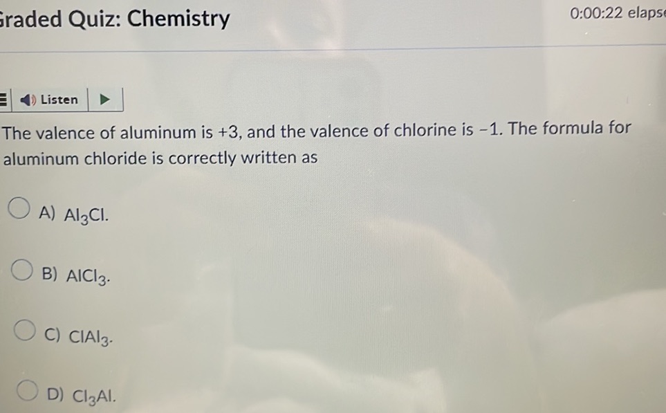 The valence of aluminum is +3, and the | StudyX