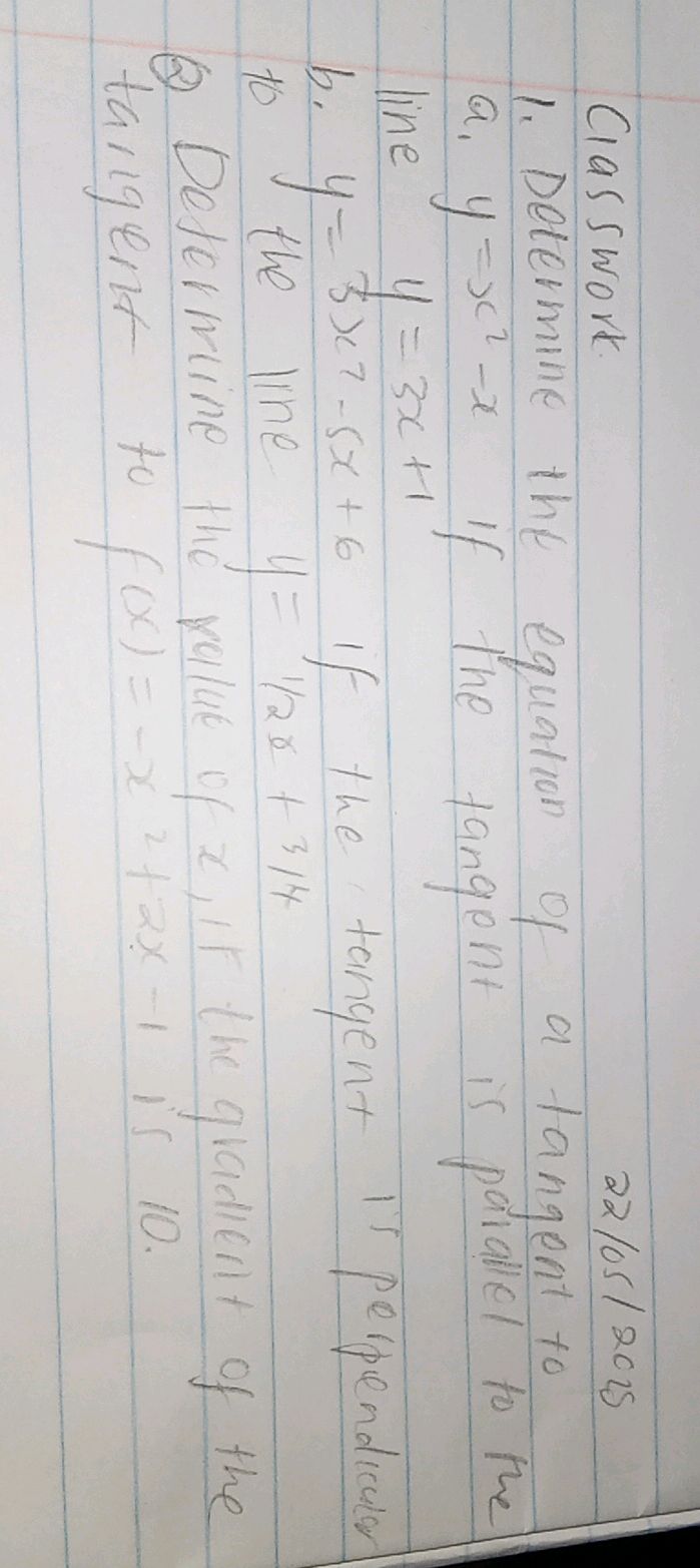 1. Determine the equation of a tangent to | StudyX