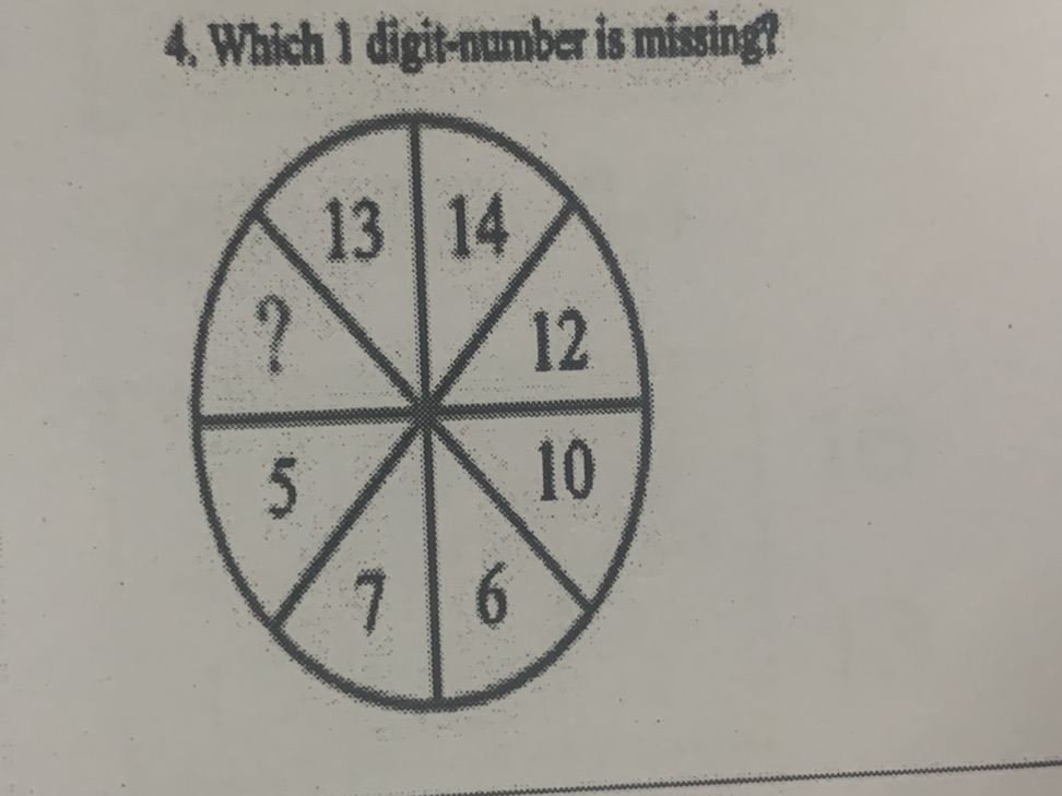 4. Which 1 digit-number is missing? ? 13 | StudyX