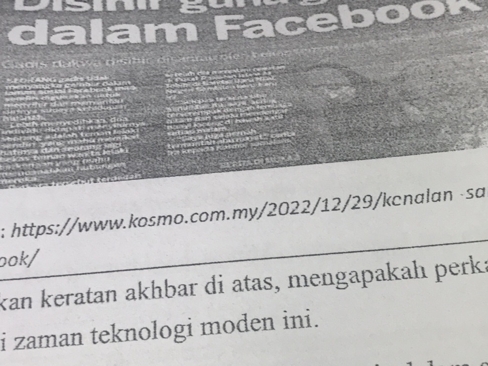 Berdasarkan keratan akhbar di atas, | StudyX