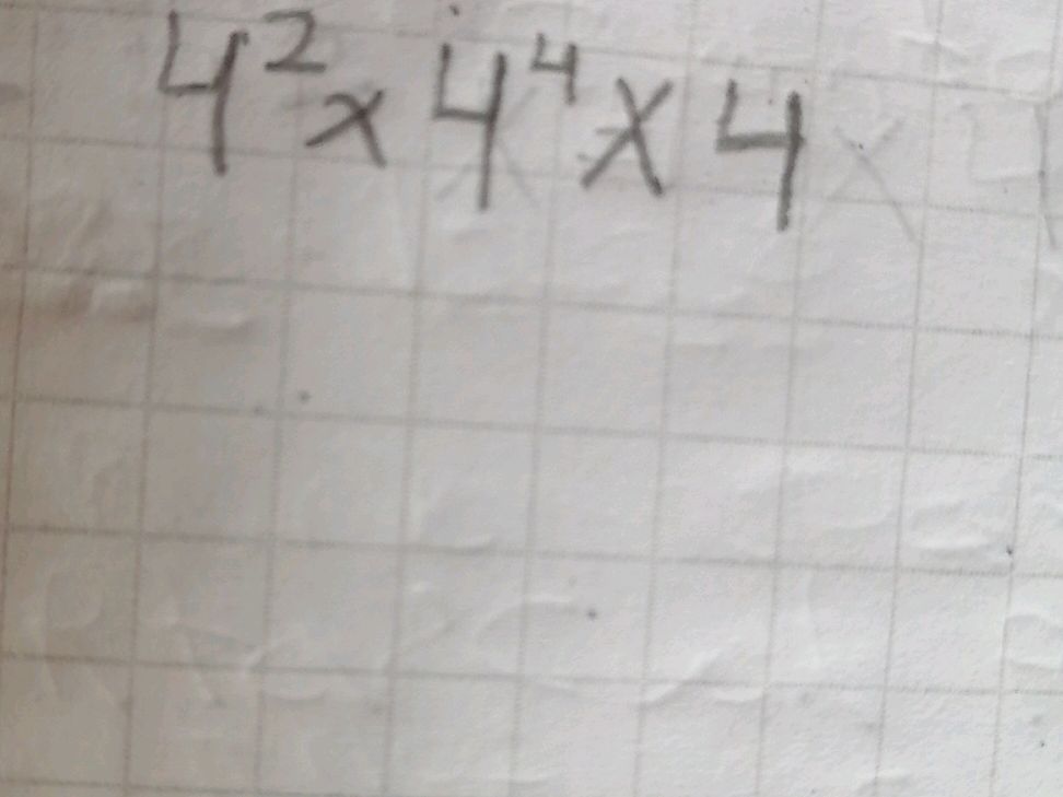 Simplifying Exponents: 4^2 * 4^4 * 4 | StudyX