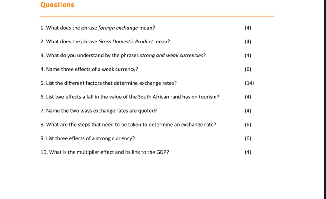 1. What does the phrase foreign exchange | StudyX