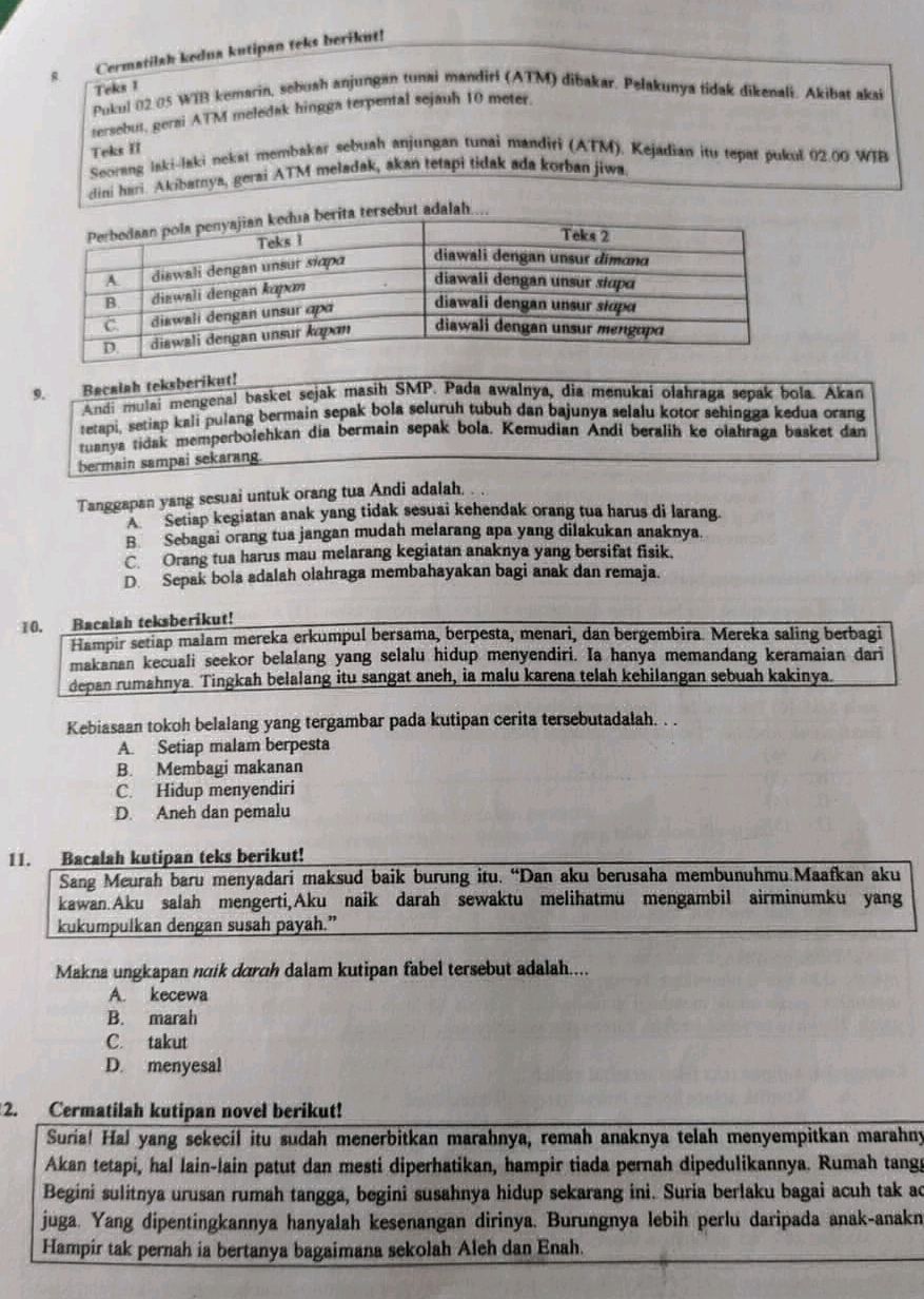 8. Cermatilah kedua kutipan teks berikut! | StudyX