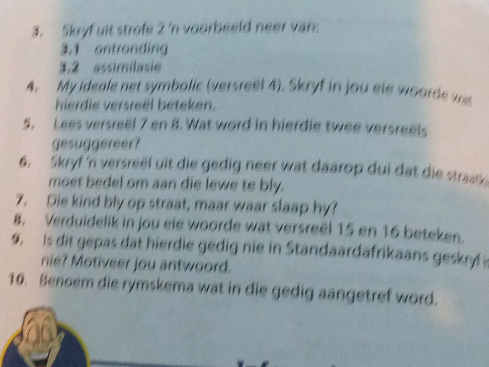 3. Skryf uit strofe 2 'n voorbeeld neer van: | StudyX