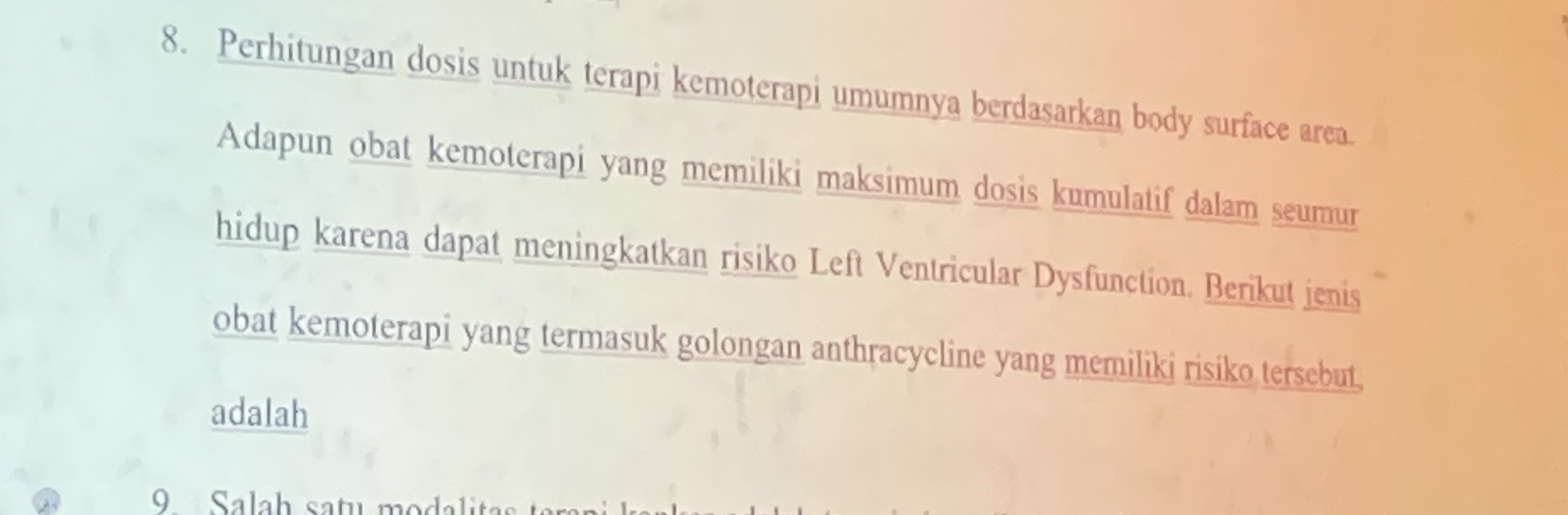 8. Perhitungan dosis untuk terapi kemoterapi | StudyX