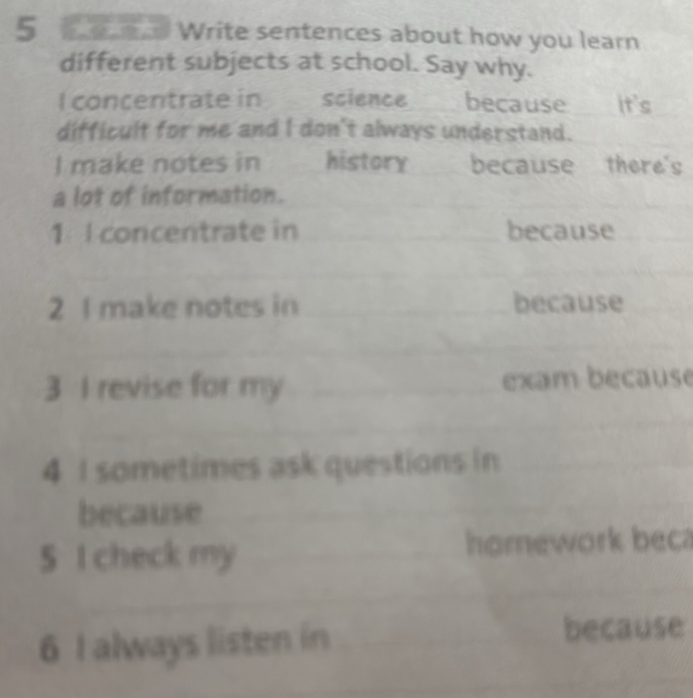 Write sentences about how you learn | StudyX