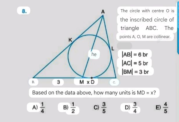 The circle with centre O is the inscribed | StudyX