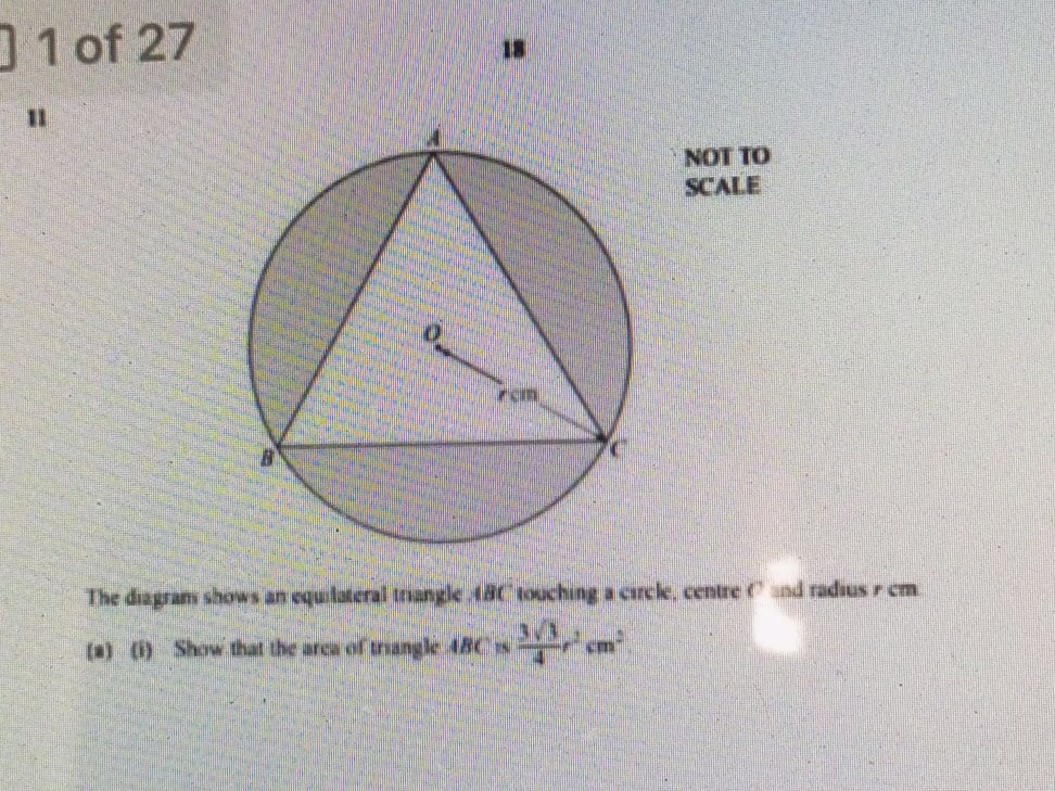 The diagram shows an equilateral triangle | StudyX