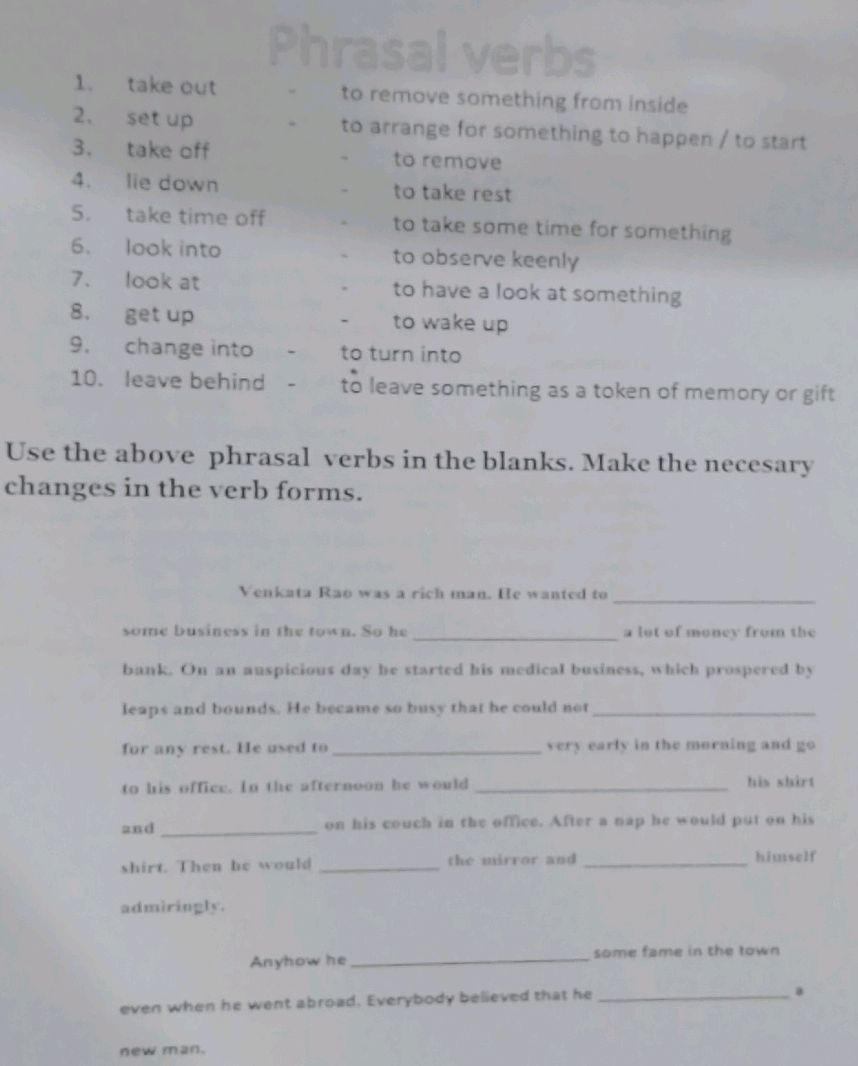 1. take out - to remove something from | StudyX