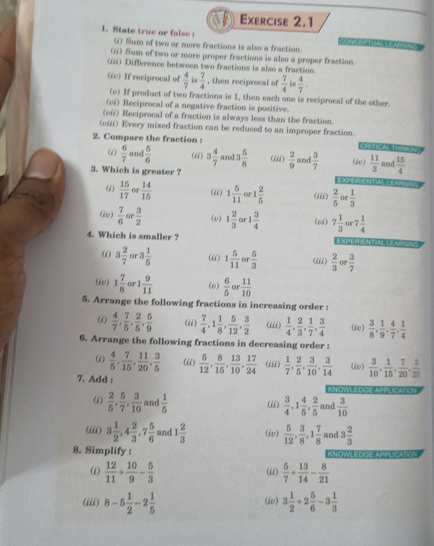 1. State true or false Exercise 2.1 (6) | StudyX