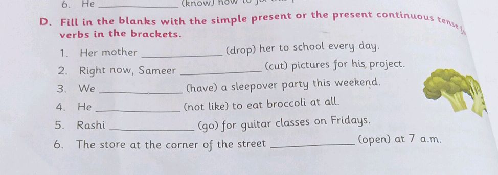 D. Fill in the blanks with the simple | StudyX