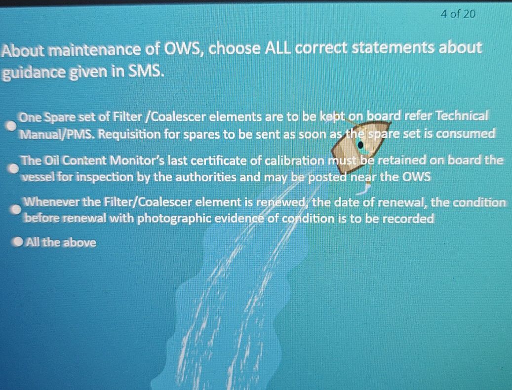 About maintenance of OWS, choose ALL correct | StudyX