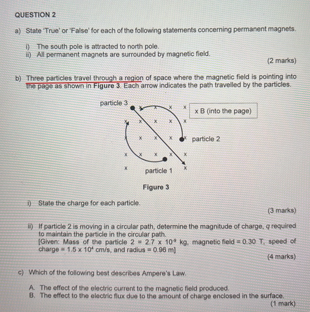 QUESTION 2 a) State 'True' or 'False' for | StudyX