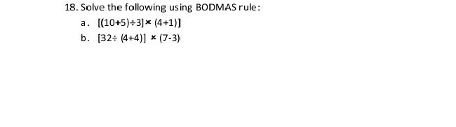 18. Solve the following using BODMAS rule: | StudyX