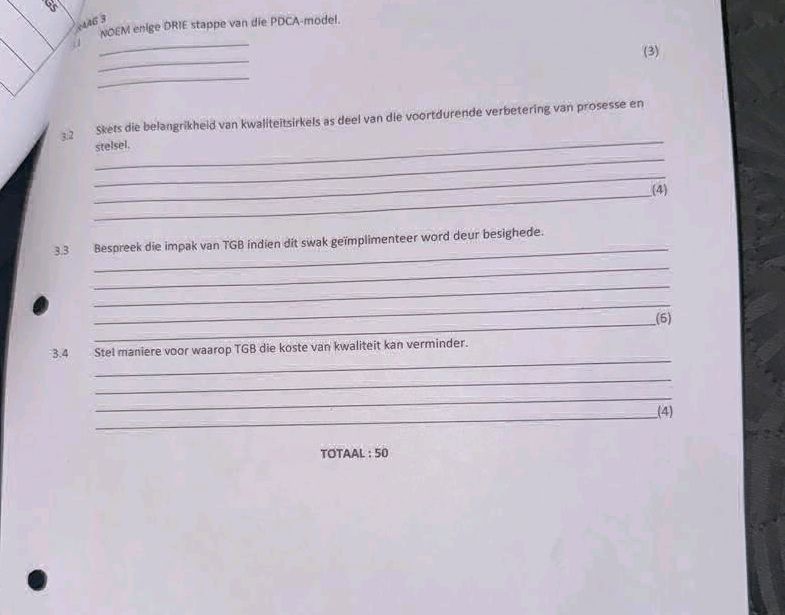 3. NOEM enige DRIE stappe van die | StudyX