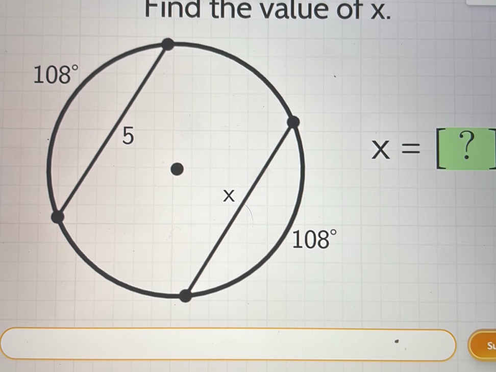 Find the value of x. $x = ?$ (Diagram of a | StudyX