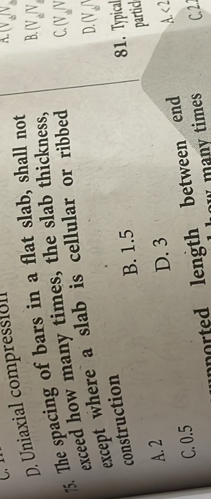 75. The spacing of bars in a flat slab, | StudyX