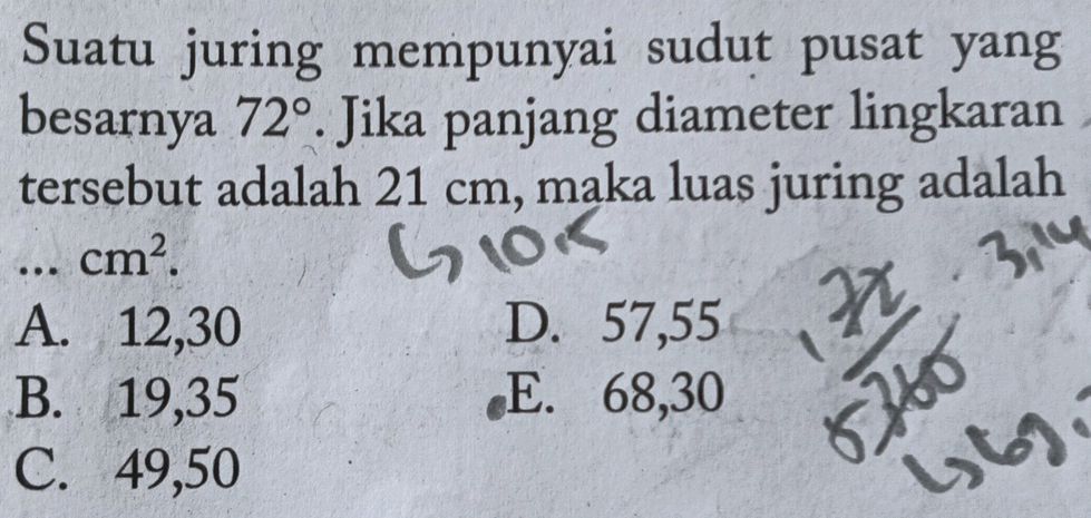 Suatu juring mempunyai sudut pusat yang | StudyX