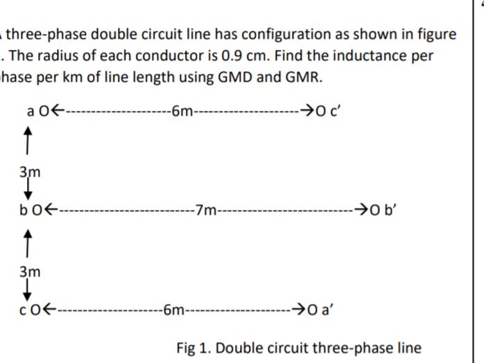 A three-phase double circuit line has | StudyX