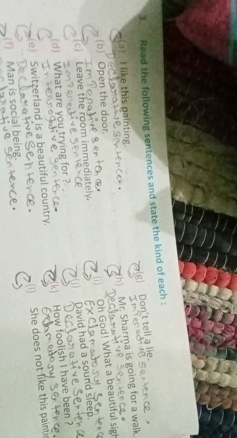 3. Read the following sentences and state | StudyX