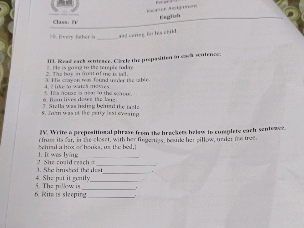 III. Read each sentence. Circle the | StudyX