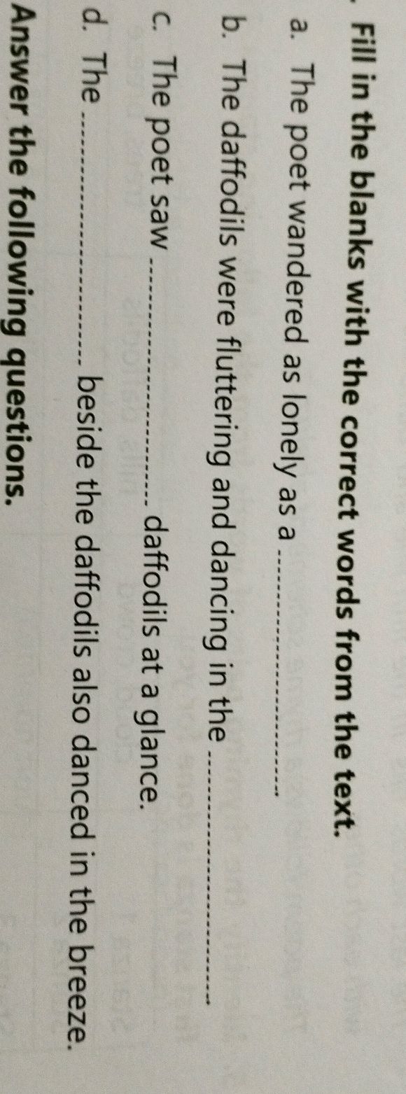 Fill in the blanks with the correct words | StudyX