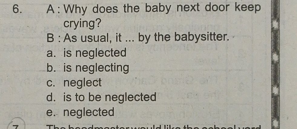 6. A: Why does the baby next door keep | StudyX