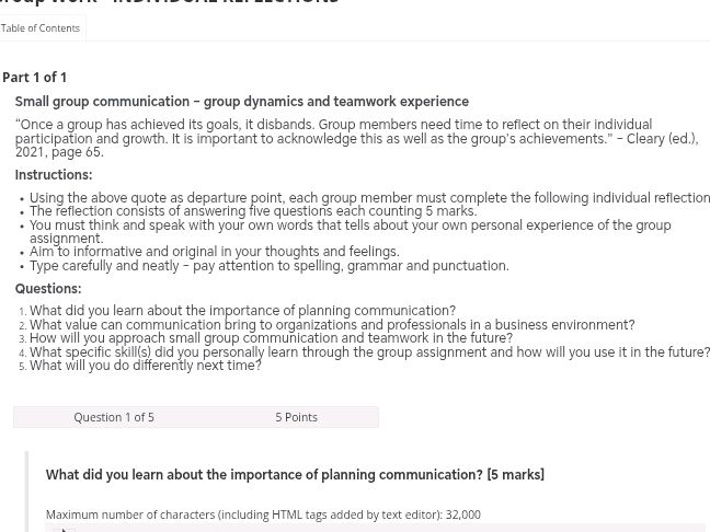 Part 1 of 1 Small group communication - | StudyX