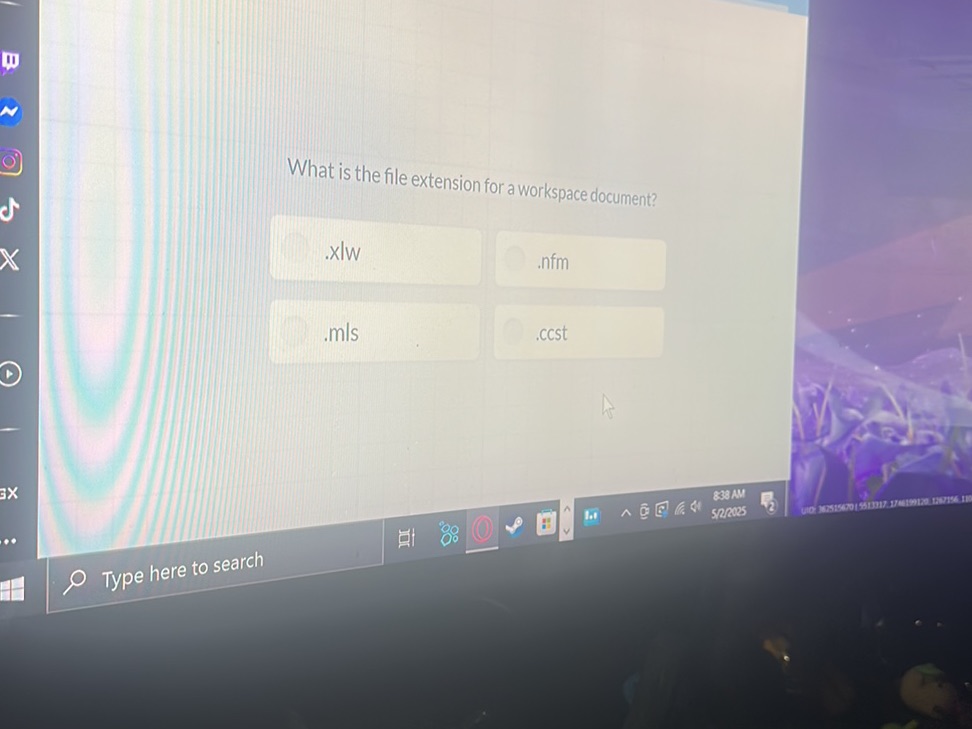 What is the file extension for a workspace | StudyX