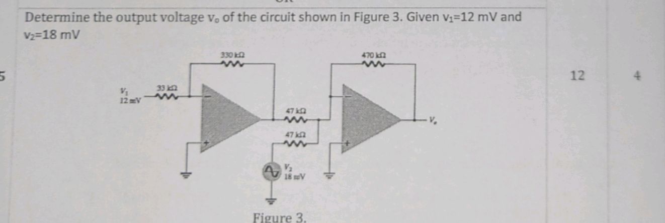 Determine the output voltage $v_o$ of the | StudyX