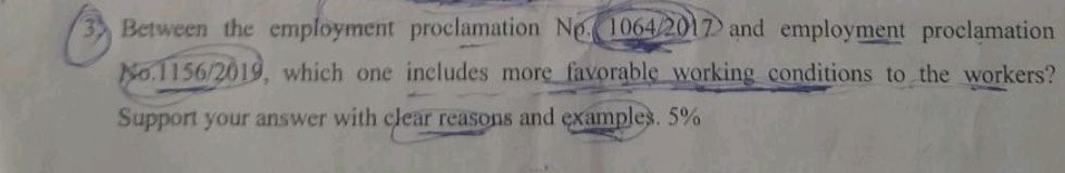 Between the employment proclamation No. | StudyX