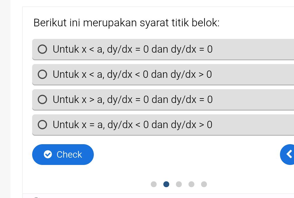 Berikut ini merupakan syarat titik belok: | StudyX