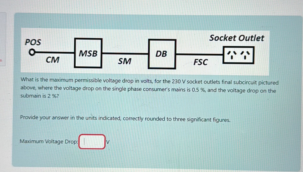What is the maximum permissible voltage drop | StudyX