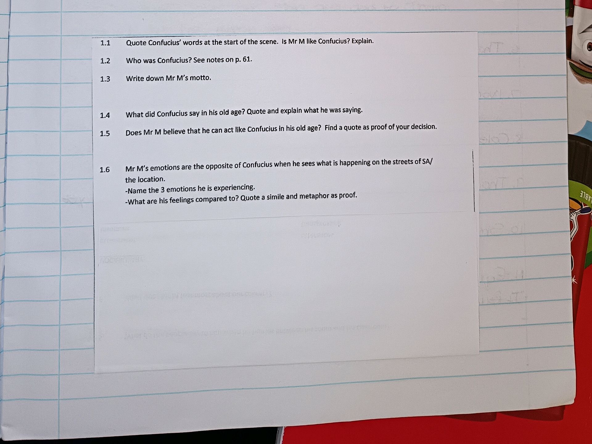 1.1 Quote Confucius' words at the start of | StudyX