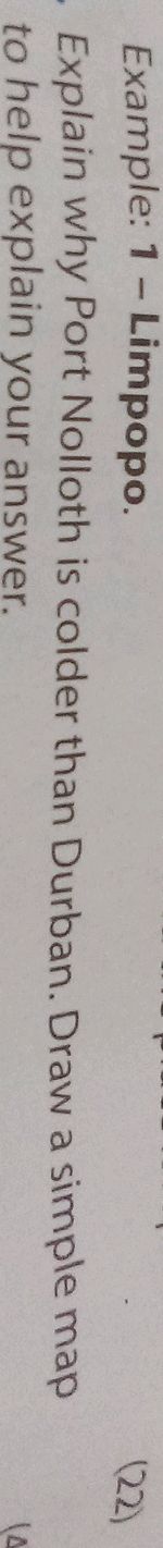 Example: 1 - Limpopo. - Explain why Port | StudyX