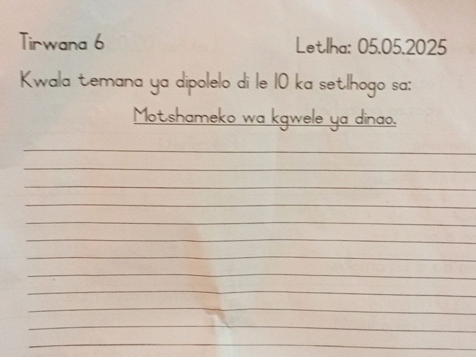 Kwala temana ya dipolelo di le 10 ka | StudyX