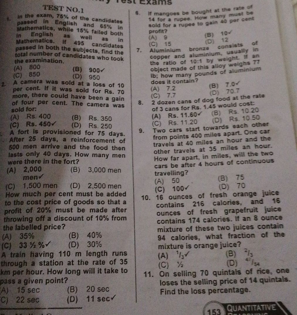 1. In the exam, 75% of the candidates passed | StudyX