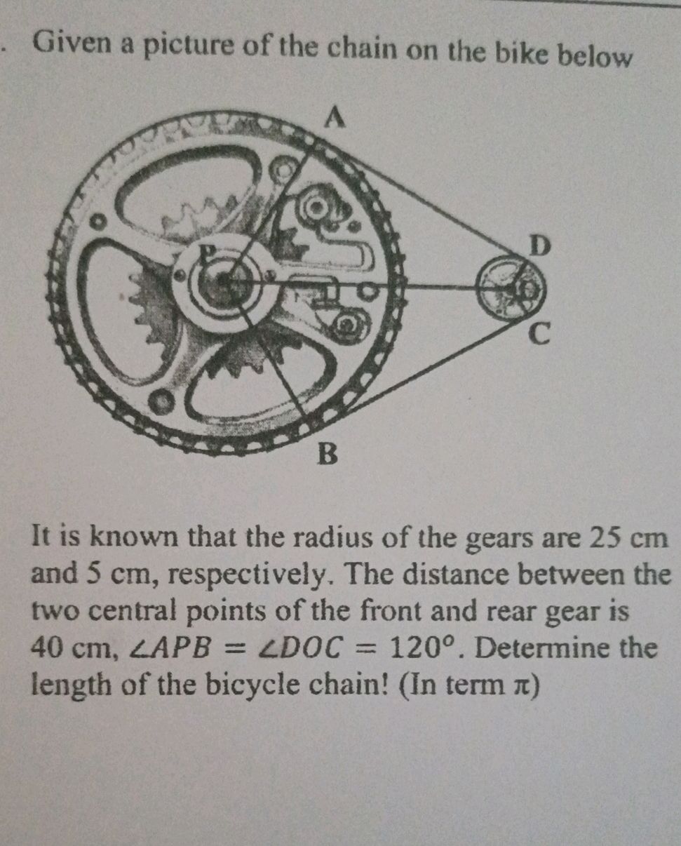 Given a picture of the chain on the bike | StudyX