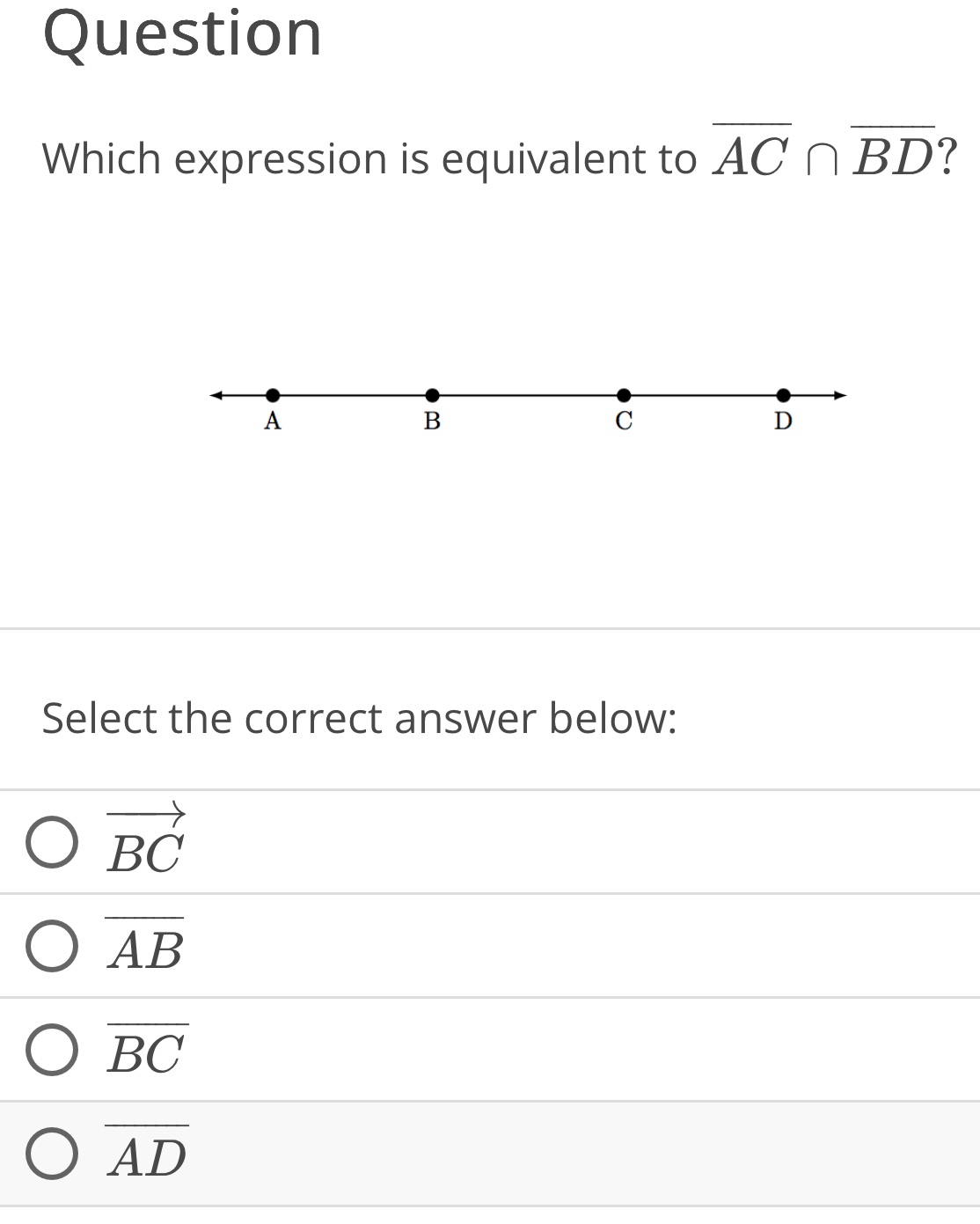 Which expression is equivalent to $ {AC} | StudyX