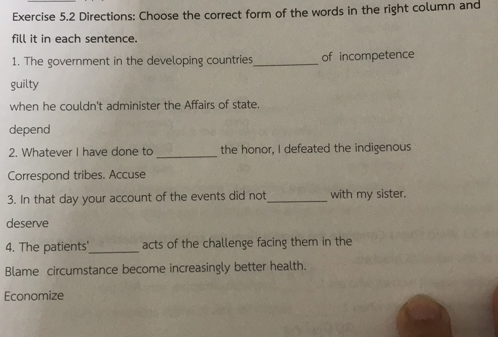 Exercise 5.2 Directions: Choose the correct | StudyX