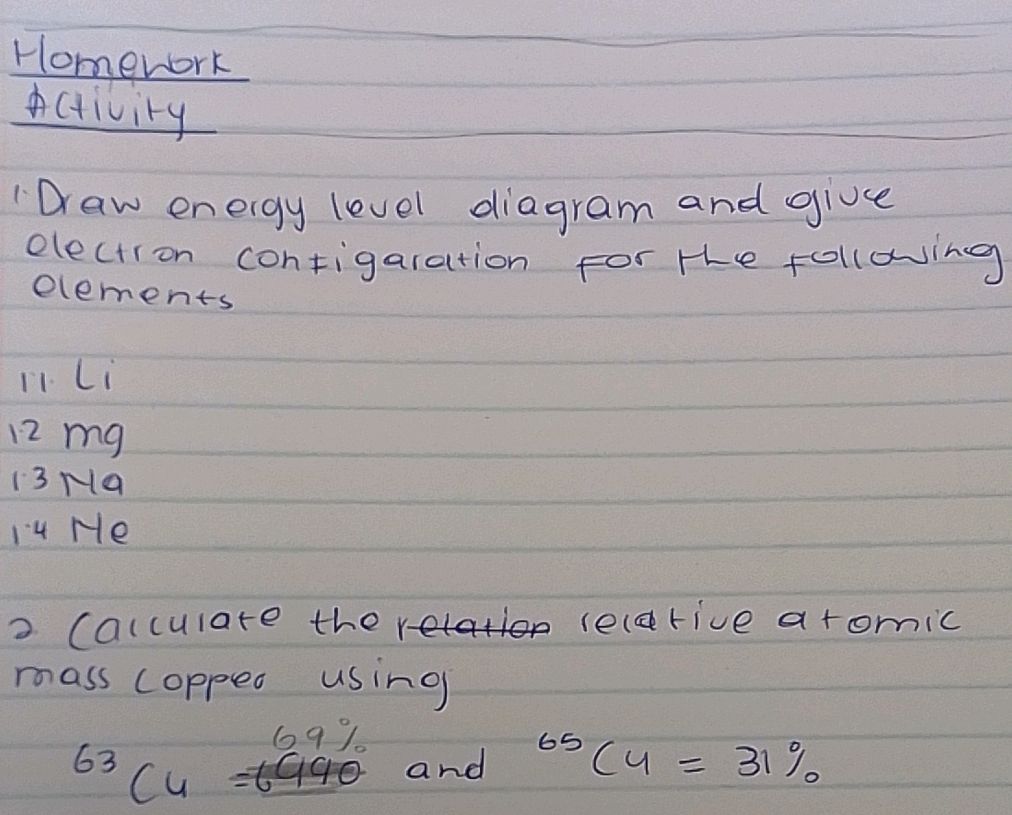 1. Draw energy level diagram and give | StudyX