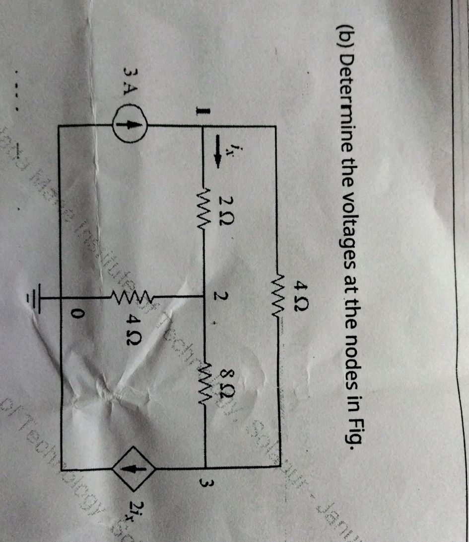 (b) Determine the voltages at the nodes in | StudyX