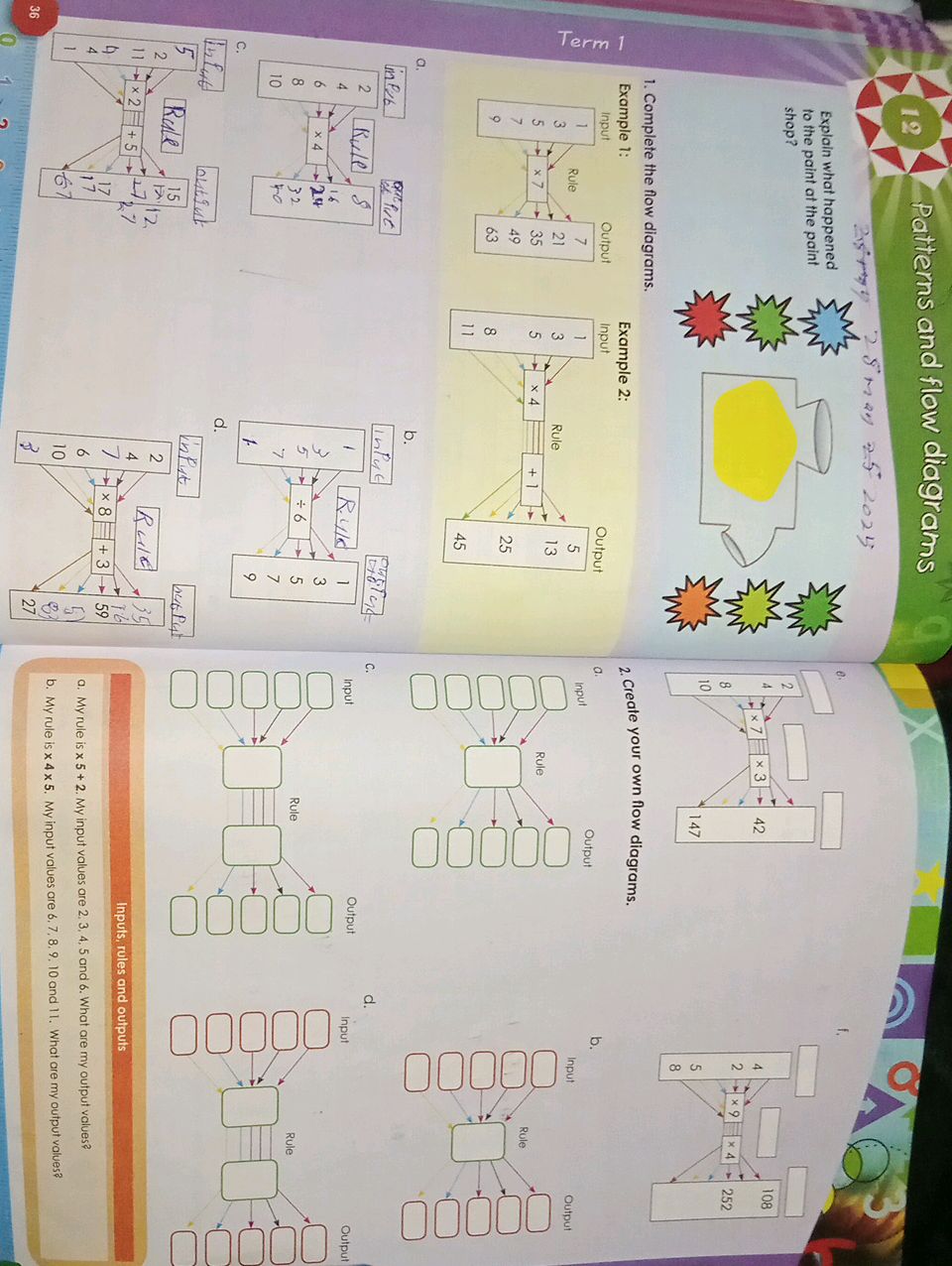 1. Complete the flow diagrams. Example 1: | StudyX