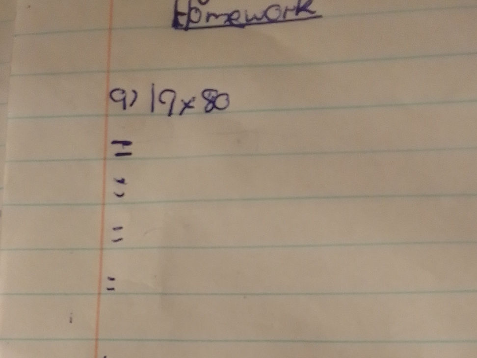 Multiplication: 19 x 80 | StudyX