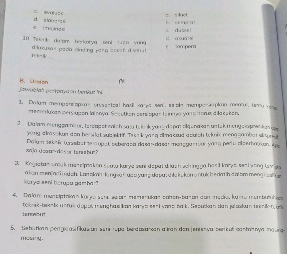 10. Teknik dalam berkarya seni rupa yang | StudyX